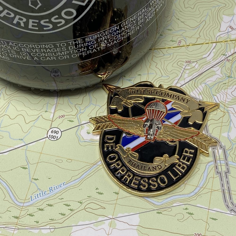 46th Special Forces Company Series 3 Coin, 2.5" Gold - Excalibur Industries