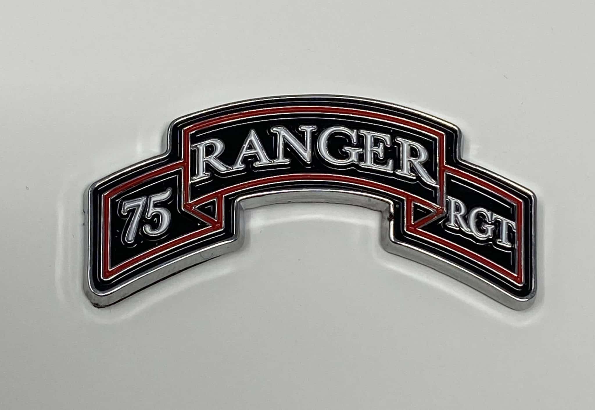 Ranger Scroll- 75th Ranger Regiment version- Chrome Car Badge with 3M ...