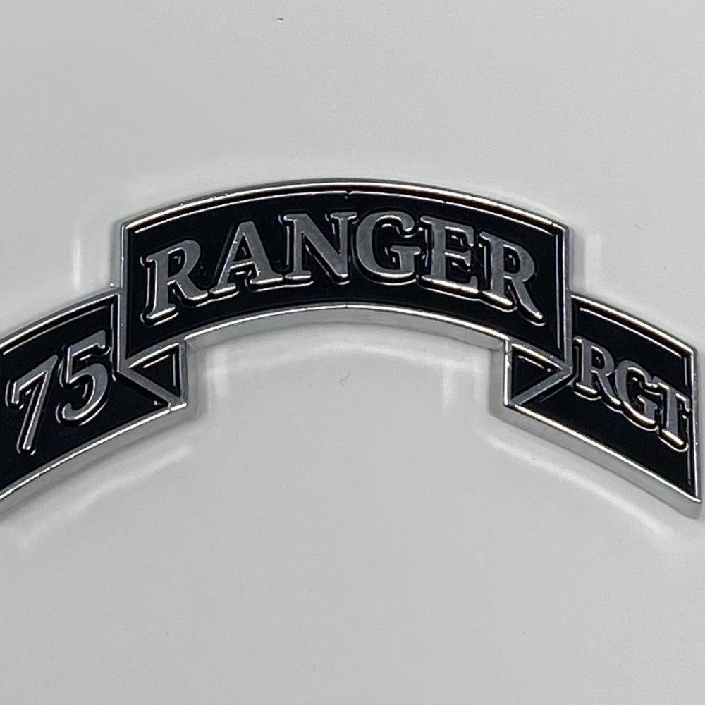 Ranger Scroll- 75th Ranger Regiment version- Chrome Car Badge with 3M ...