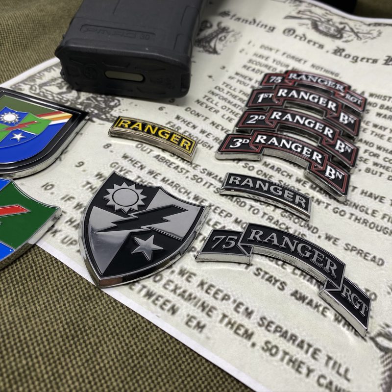 Ranger Scroll- 75th Ranger Regiment version- Chrome Car Badge with 3M ...