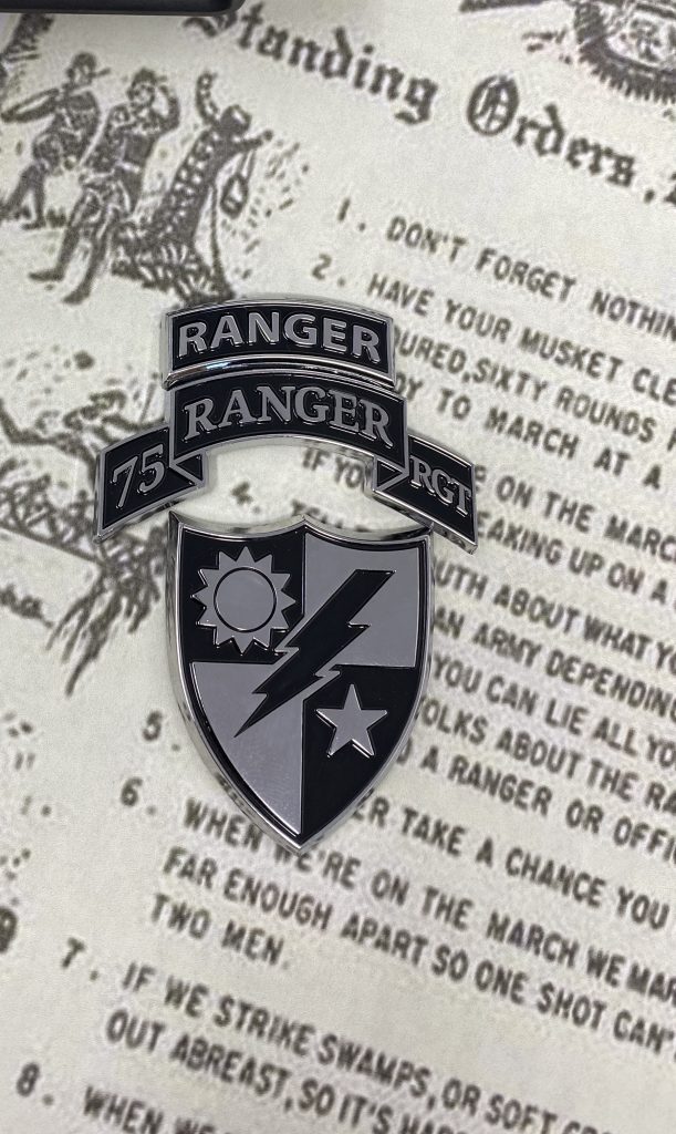 Ranger Scroll- 75th Ranger Regiment version- Chrome Car Badge with 3M ...